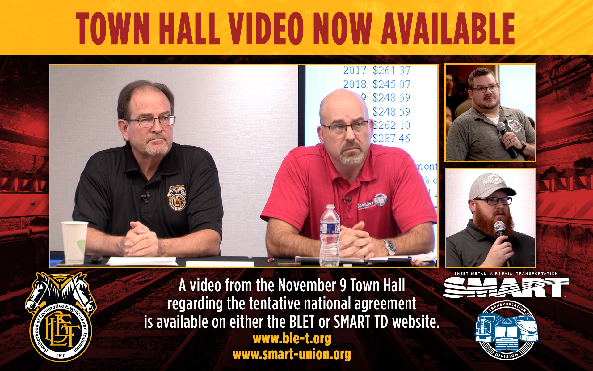 BLET, SMART TD Town Hall yields facts about tentative agreement - Brotherhood of Locomotive ...