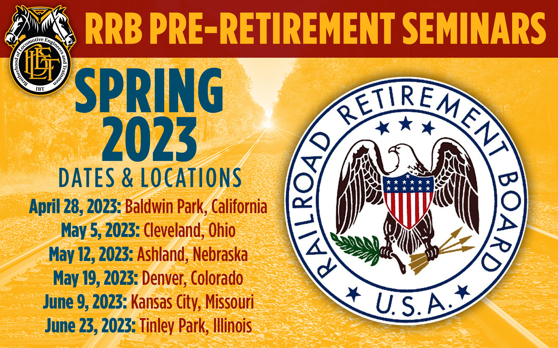 RRB announces Spring 2023 Pre-Retirement Seminars - Brotherhood of ...