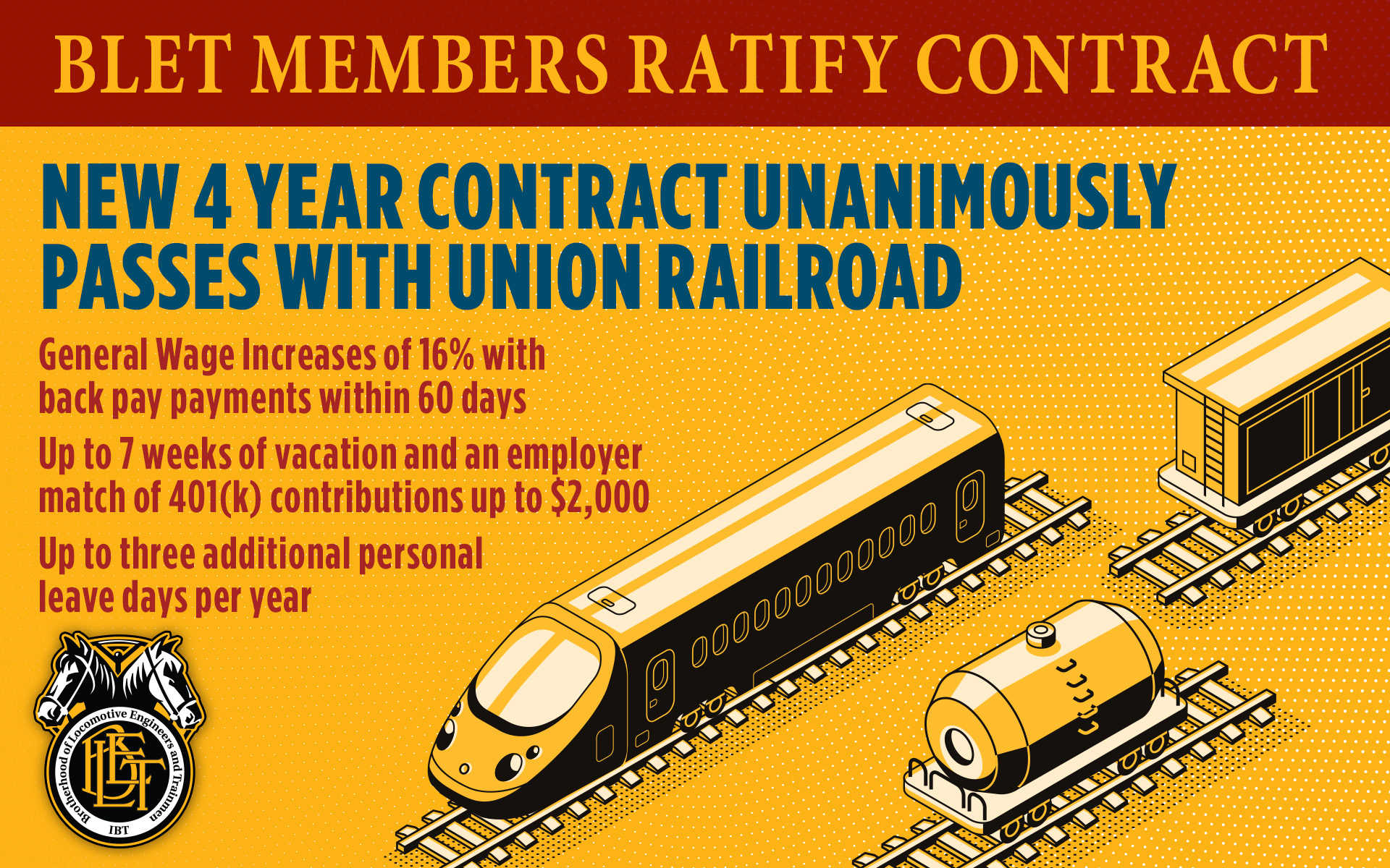 BLET members unanimously ratify new contract with Union Railroad - Brotherhood of Locomotive ...