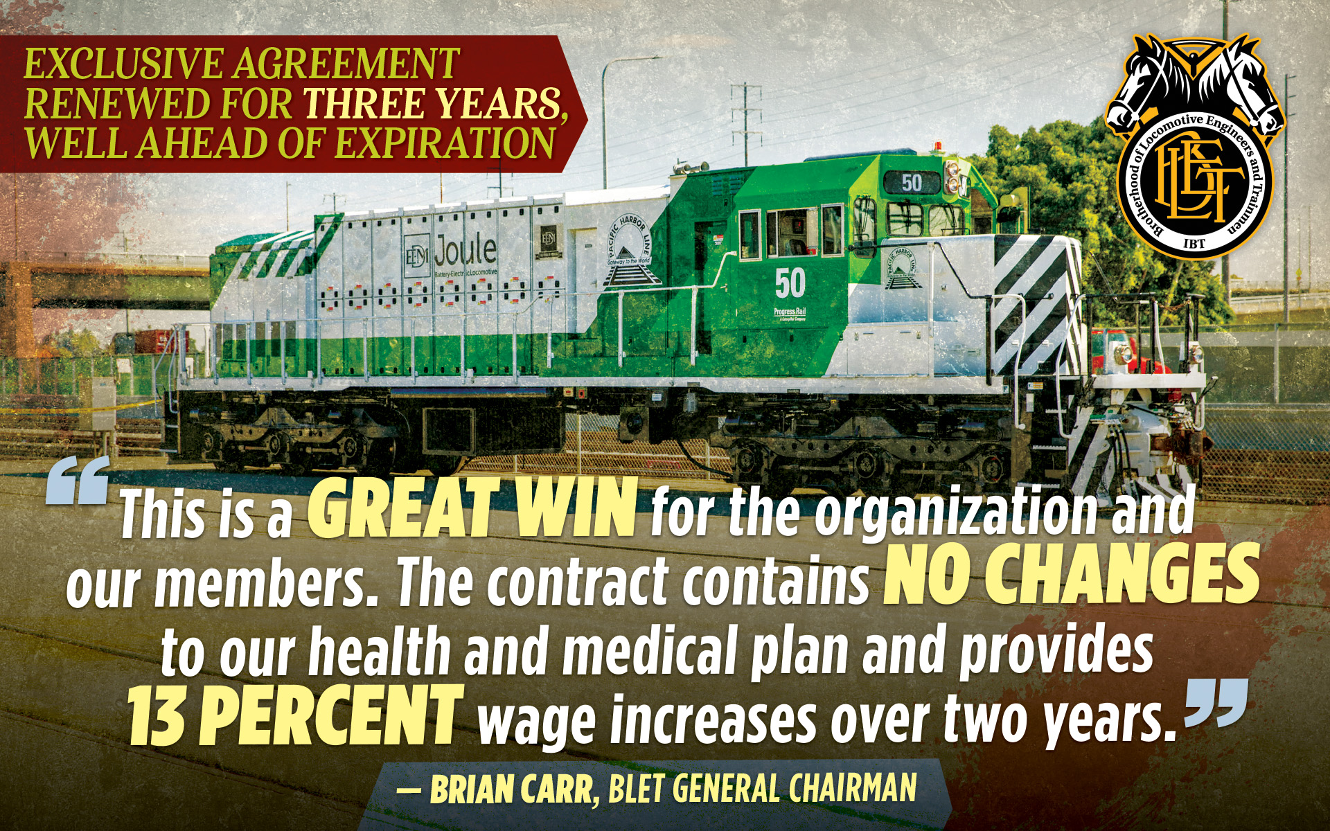California: BLET members ratify new agreement with PHL - Brotherhood of Locomotive Engineers and ...