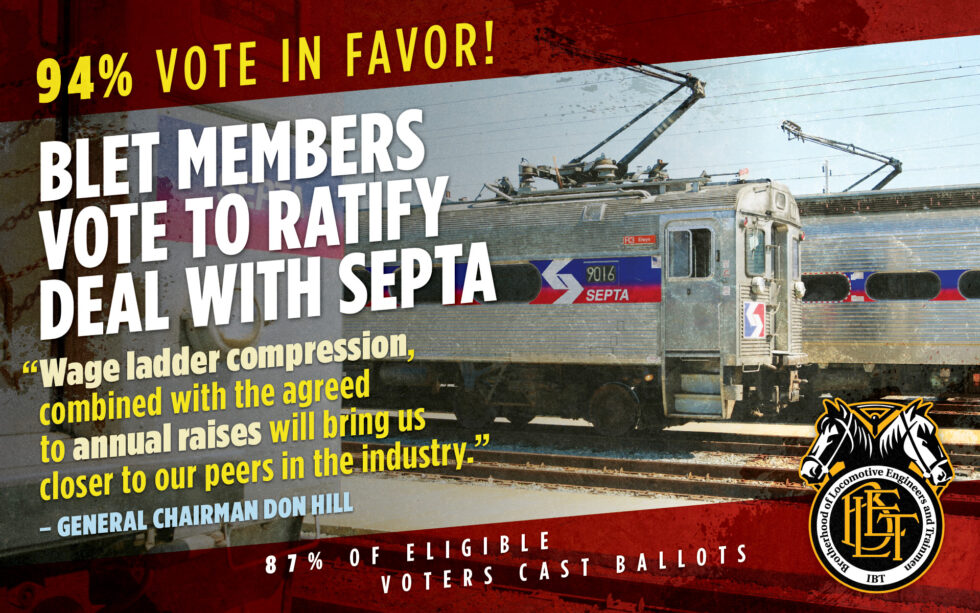 Breaking News: BLET members ratify new contract with SEPTA | Brotherhood of Locomotive Engineers ...