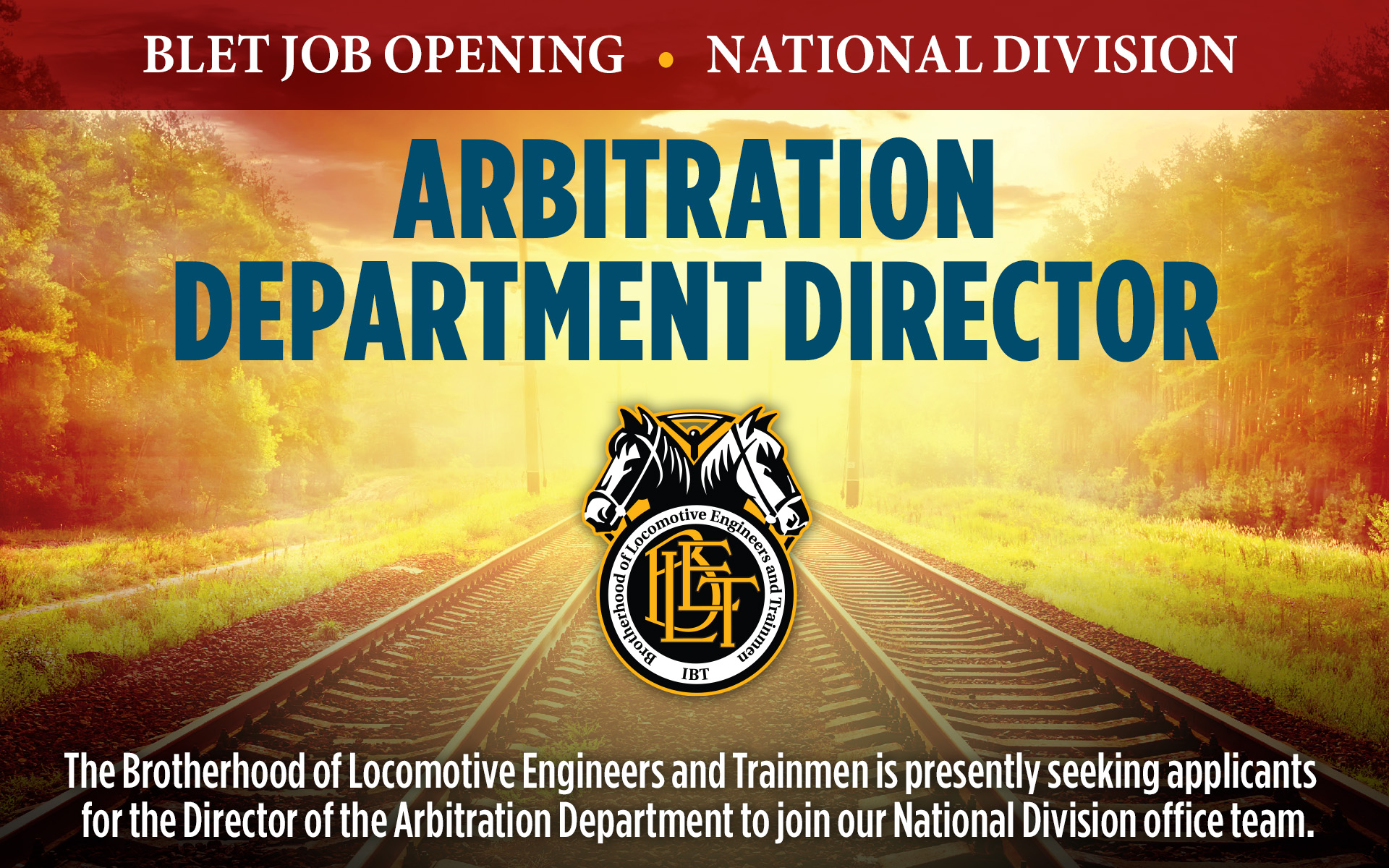 Career opportunity: BLET seeks applicants for the National Division’s ...