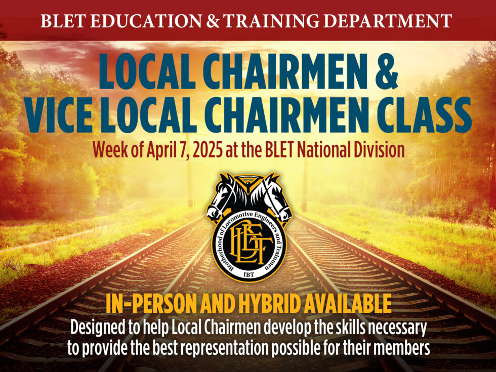 BLET Education and Training Dept.: LC training class hotel room block ...