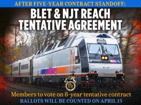 BLET, NJ Transit sign tentative agreement after five years of negotiations | Brotherhood of ...