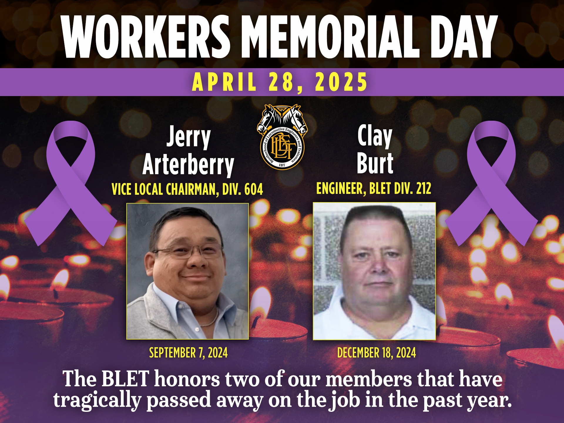 Workers Memorial Day 2025: Commemorating workers who died on the job, including two BLET members ...